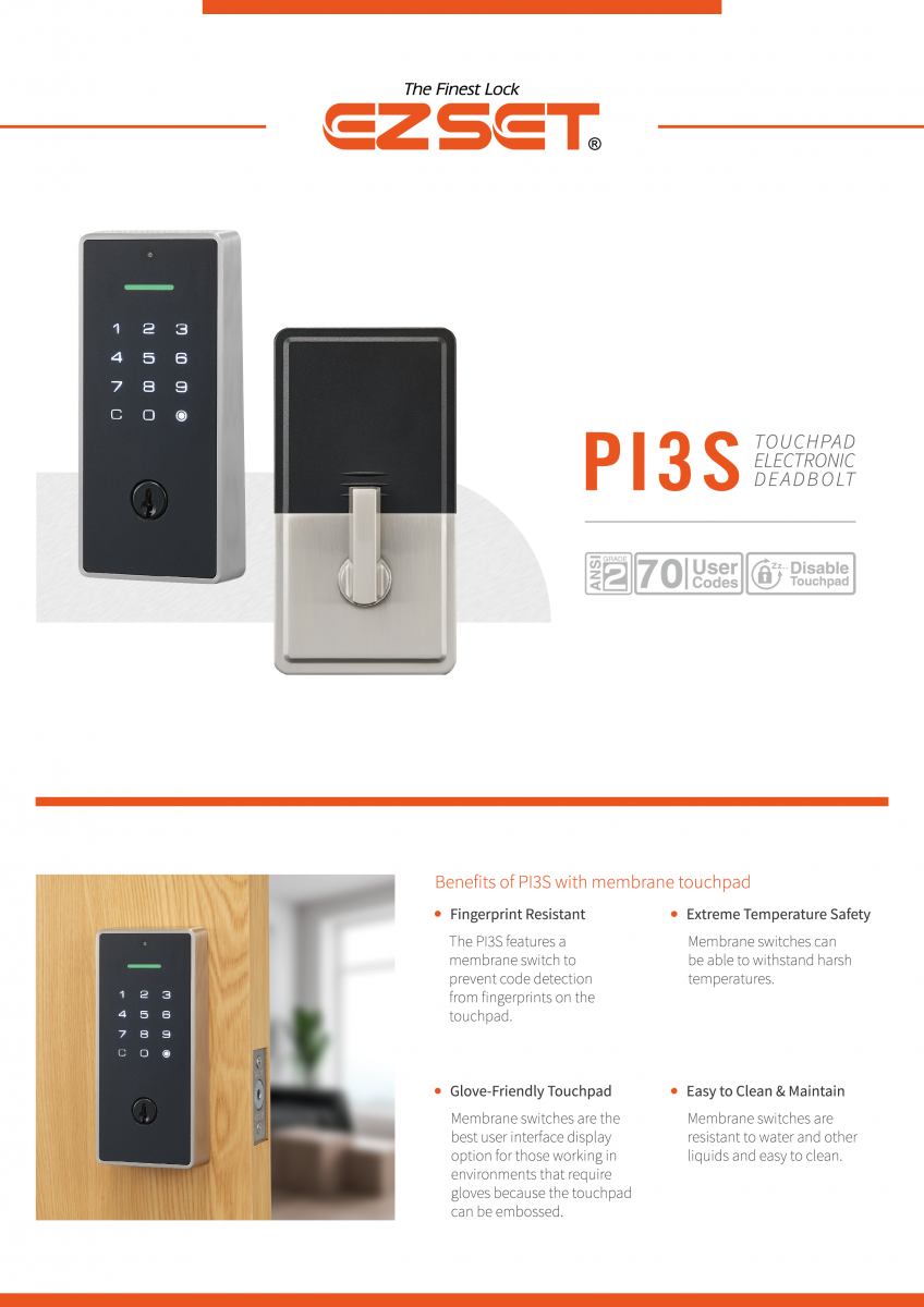 G2 Touchpad Electronic Deadbolt (PI3S0S21)_Touchpad_Electronic Lock ...